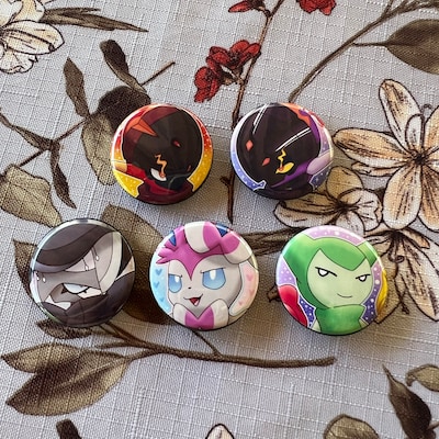 Rock Type Pokemon Pinback Buttons 32mm Arcanine, Arceus, Lycanroc ...