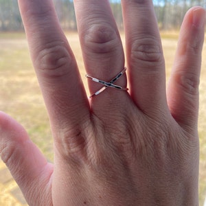 Criss Cross Ring, Silver X Ring, X Cross Ring, Gift for Her, Cross Ring ...