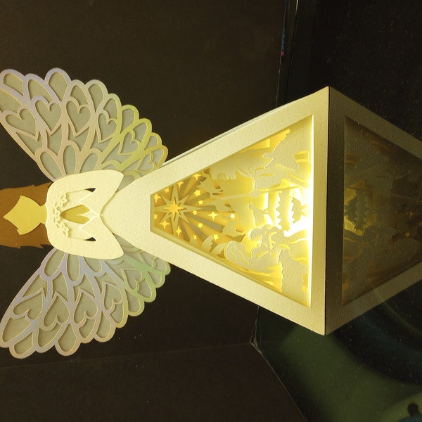 Angel Nativity Shadow Box Svg, Angel Shadow Box Svg, 3d Lantern Svg ...