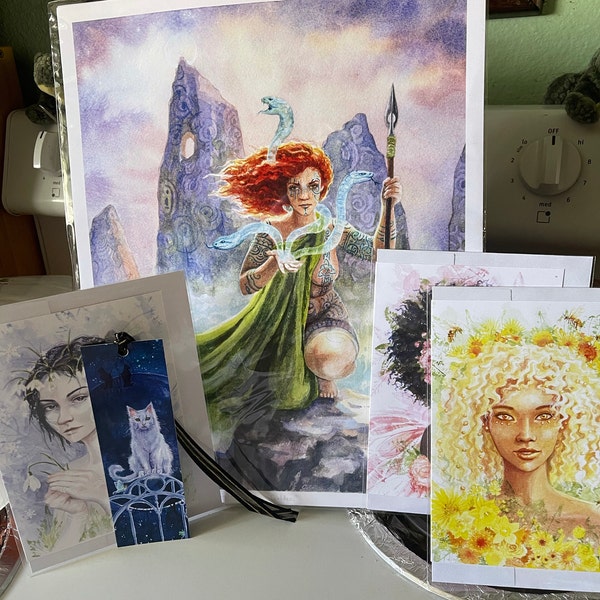Celtic Snake Goddess Corchen Corra | Fantasy Art Print | Irish Woman ...