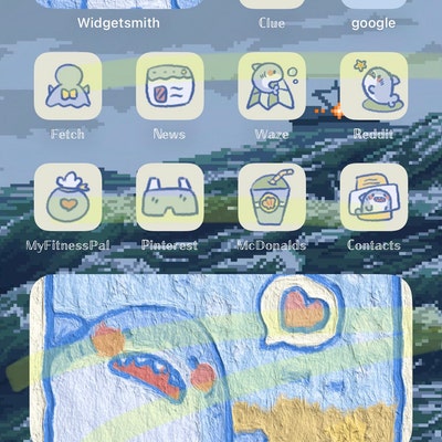 100 Kawaii Mochi Cat Ios Icons Pack iPhone Theme App - Etsy