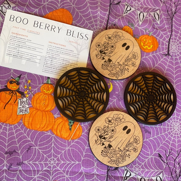 Cute Ghost Halloween Coasters,halloween Gift,unique Gift,halloween ...