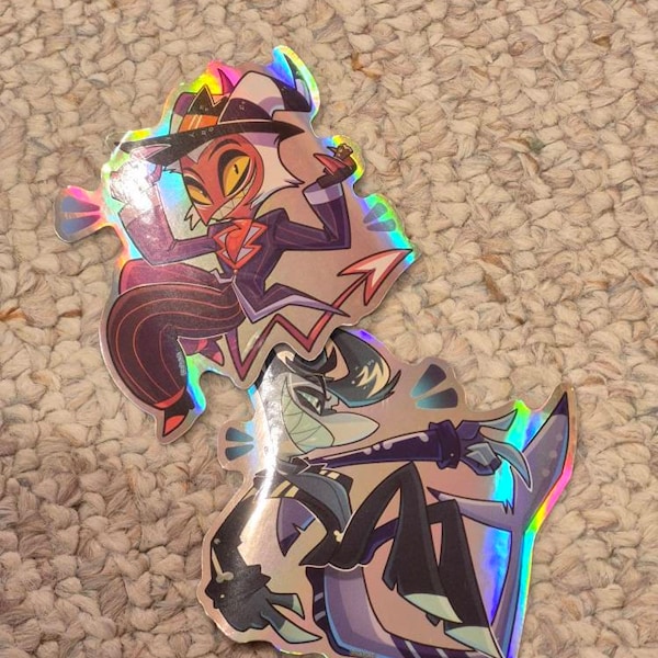 Holographic Vinyl Stickers : Helluva Boss (barbie, Andrealphus, Vortex ...