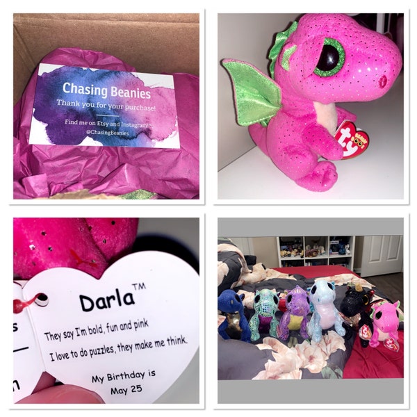 TY Beanie Boo “darla” the Pink Dragon! (6 Inch) - Etsy