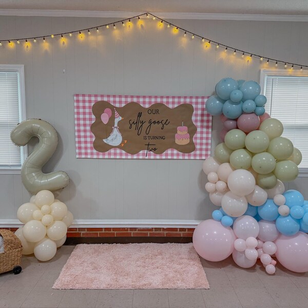 One Silly Goose Balloon Garland Balloon Arch Girls Silly Goose Birthday ...