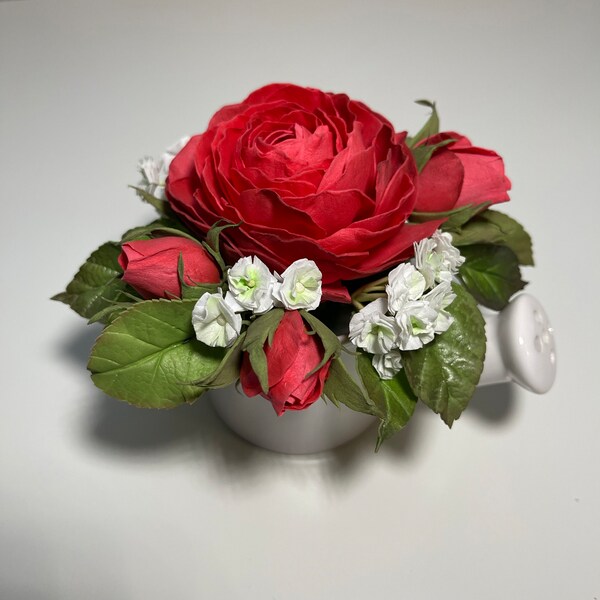 David Austin Rose, HANDMADE, Juliet Rose Peony Rose for Vase, English ...