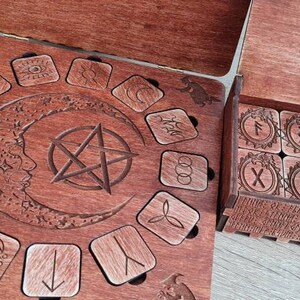 Wheel of the Year Engraved on Poplar Wood natural Version Wicca Wiccan ...