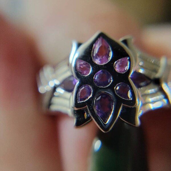 Byleth's Ring Natural Amythest and Pink Sapphire Fire Emblem Three ...