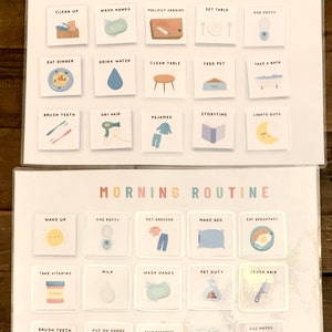 Daily Visual Routine Chart With Cards Morning Afternoon Evening ...