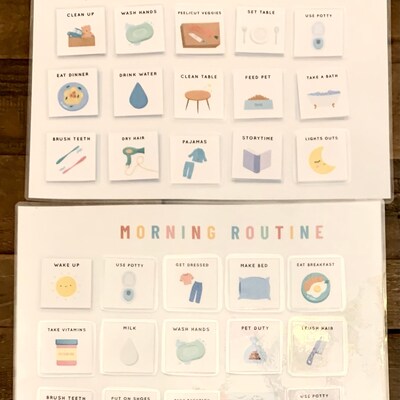 Daily Visual Routine Chart With Cards Morning Afternoon Evening ...