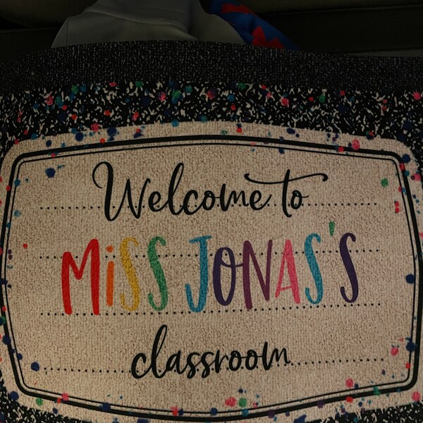 Custom Teacher Welcome Mat, Personalized Classroom Doormat, Back to ...