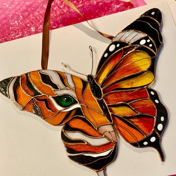Monarch Butterfly Stained Glass Window Hangings / Mother in Law Gift ...