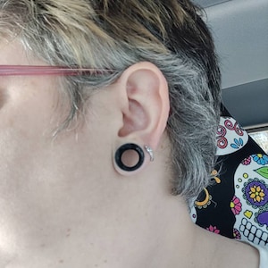 Glitter Black Alien Skinz Soft Silicone Ear Plugs Tunnels Gauges ...