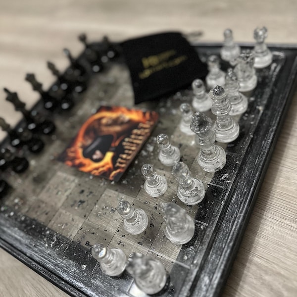 Epoxy Chess Pieces and Chess Board Set, Custom Unique Chess Sets, Resin ...