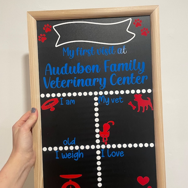 Veterinary First Visit Chalkboard - Vet Visit Chalkboard - Pets First ...