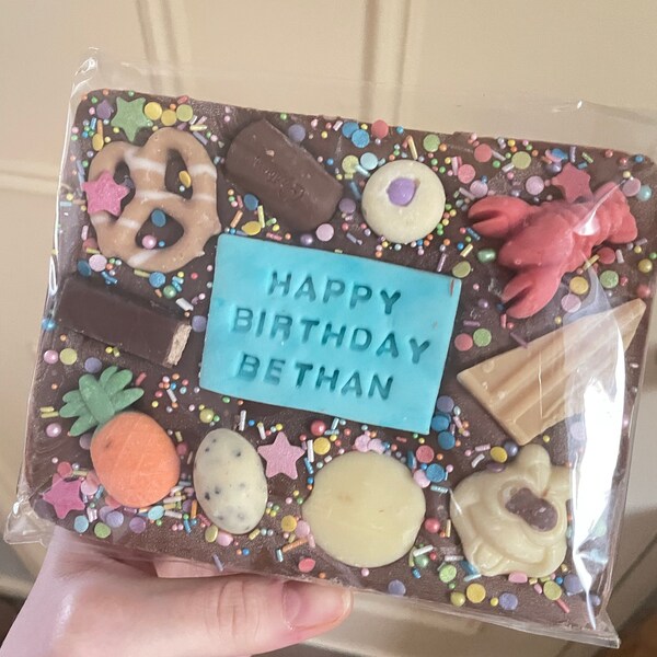 Personalised Chocolate Slab, Birthday, Thank You, Gift - Etsy UK