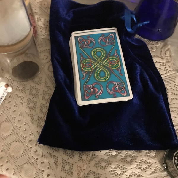 Velvet Tarot Bag. Size 6" X 9" Velvet Pouch for Tarot Cards, Dices ...