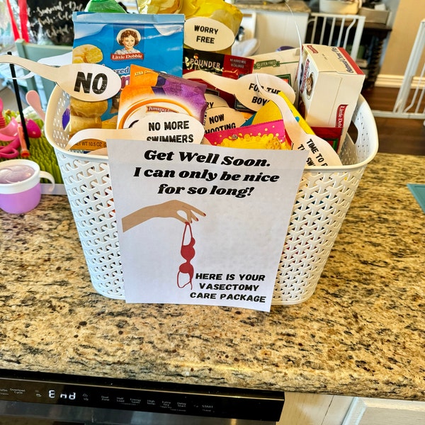 Vasectomy Care Package Template, Vasectomy Gift Basket, Vasectomy Sperm ...