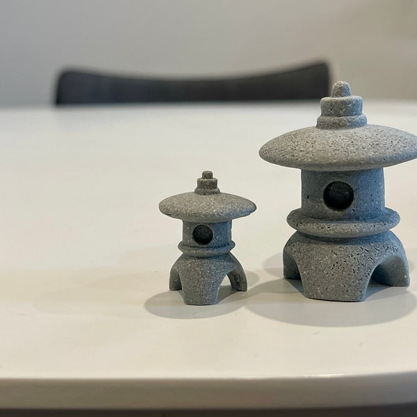 Miniature Small Zen Style Stone Lamp With Three Holes Figure Fairy ...