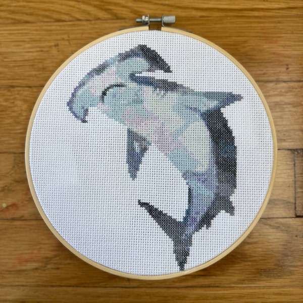 Hammerhead Shark Cross Stitch, Ocean Pattern, Instant Download PDF ...