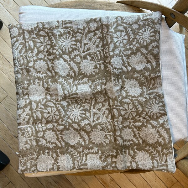 HAMMIRA ||block Print Linen Pillow Cover, /natural Linen / Stripes ...