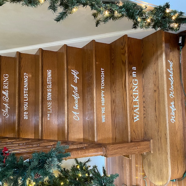 Winter Wonderland Staircase Decal Stickers for Christmas, Festive ...