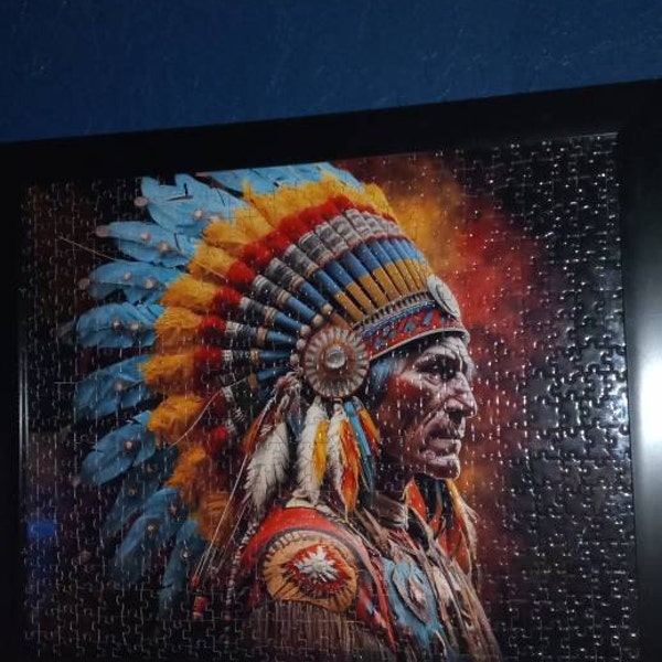 Native American Indian Chief Jigsaw Puzzles Adults Kids 1000 Pieces ...