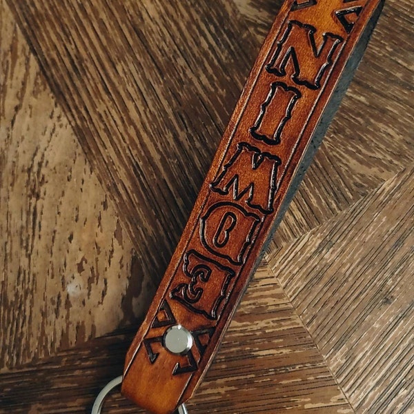 Custom Western Leather Keychain Strap - Etsy