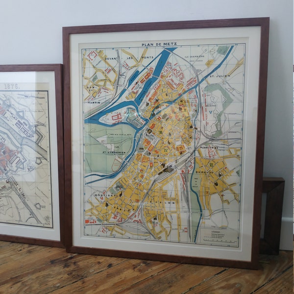 Old Map of Metz France 1936 Vintage Map | Wall Map Print - Etsy