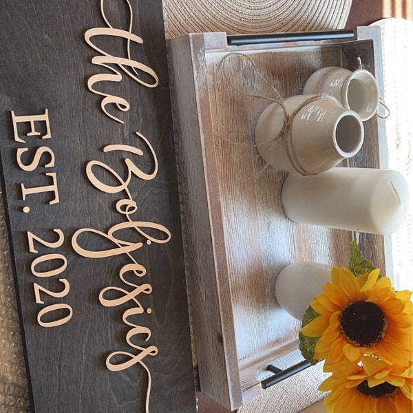 Personalized Name Wedding Gift Rustic Personalized Sign Rustic Wood ...