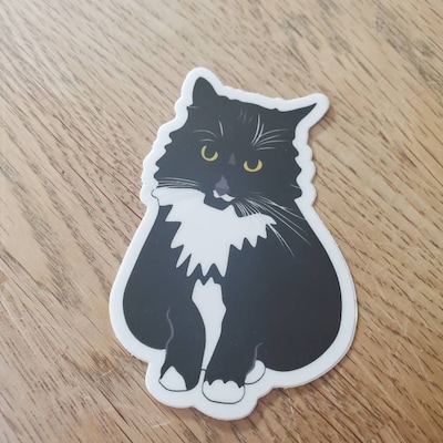 Tuxedo Cat Sticker - Etsy