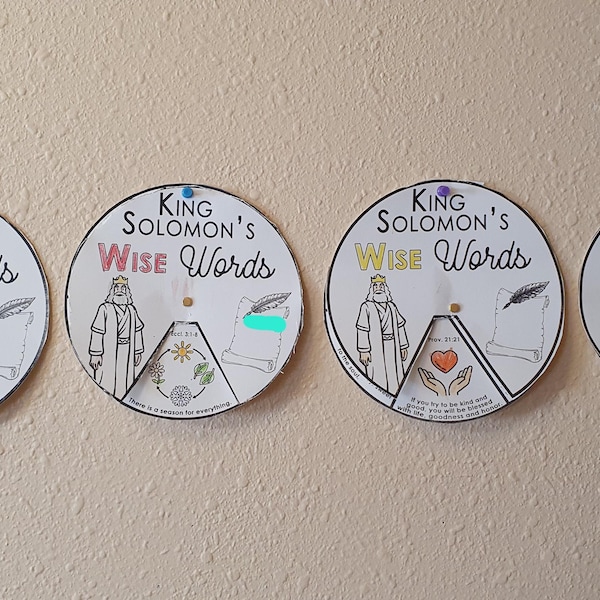 King Solomon Wisdom Coloring Wheel, Printable Bible Activity ...