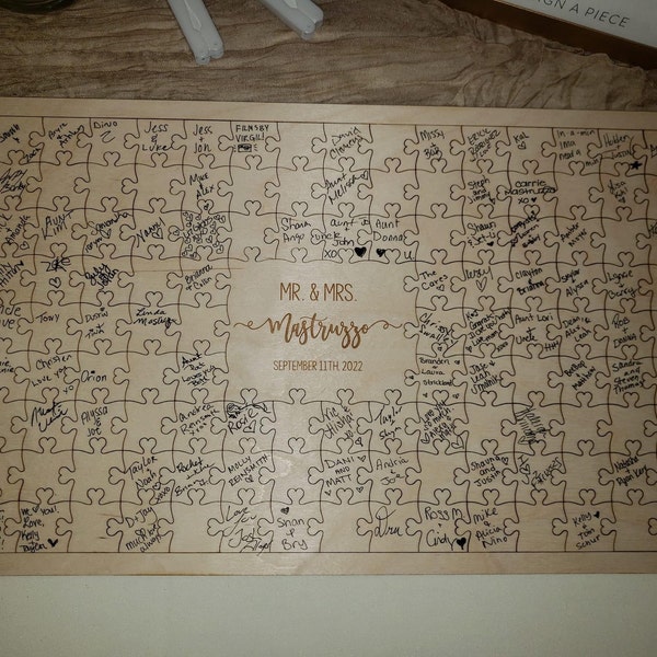Puzzle Guest Book, Wooden Guest Book, Wedding Puzzle, Heart Guest Book ...