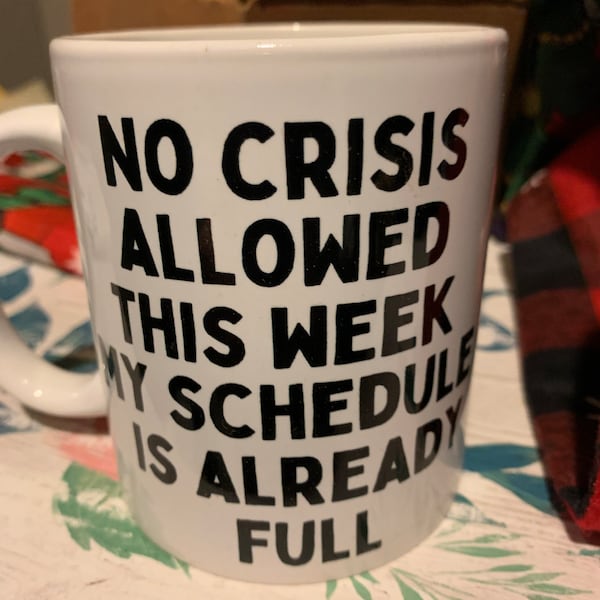 Funny Coworker Mug No Crisis Allowed This Week My Schedule is Already ...