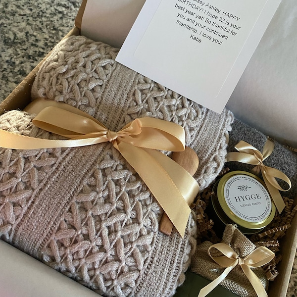 Classy Gift Basket for Women - Cozy Gift Box With Blanket, Socks ...