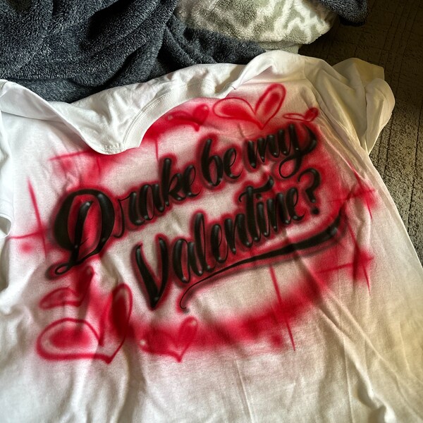 Airbrush T Shirt Script Hearts Name - Etsy