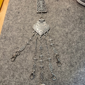 Bronze or Silver Medieval Themed Chatelaine With Waist Clip 5 Chains ...