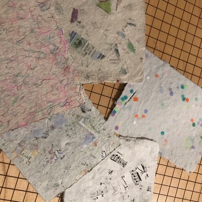 Upcycled Handmade Paper From Recycled Materials. Eco Friendly, Mixed ...