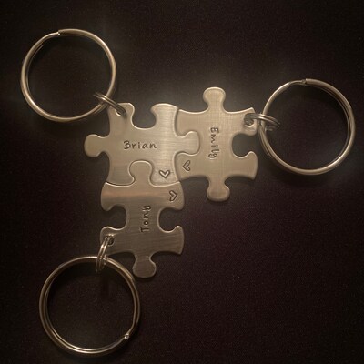 Customized Puzzle Piece Key Chain Personalized With Names Best Friends ...