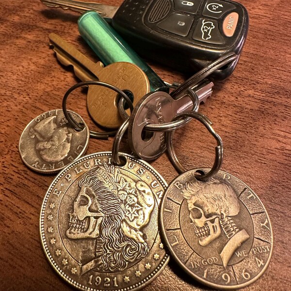 Hobo Nickel Skull by M.J. Petitdemange Engraved 90% Silver JFK Coin ...