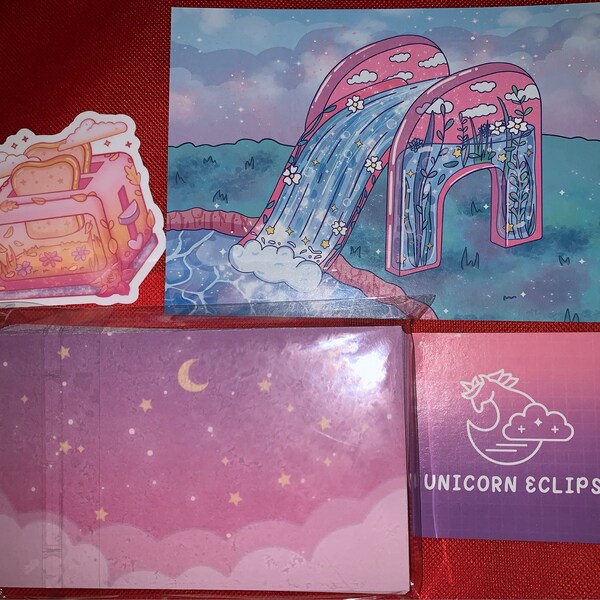 Starry Clouds Note Cards | Kawaii Aesthetic Stationery Index Note Cards - Etsy