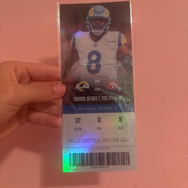 Physical Custom Football Game Ticket, Personalizable Printed Tickets to ...