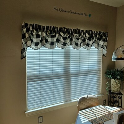 Buffalo Check Empire Valance in Black ,grey ,green,tan,red or Blue - Etsy