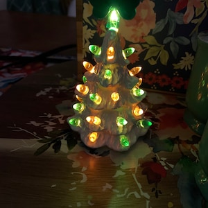 Mini Light Pink Ceramic Christmas Tree Ornament Tiny Pink Ceramic Tree ...