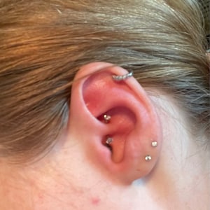 Daith Piercing, Curved Internally Threaded Surgical Steel Barbell..16g ...