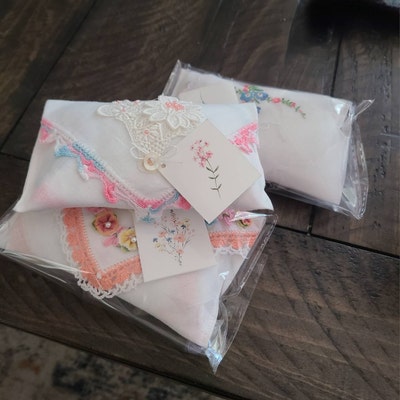 Drawer Sachets Made From Vintage Hankies, Peach Colored Lavender ...