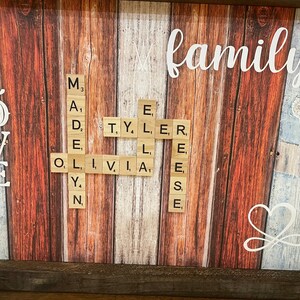 Scrabble Family Name Board Personalized Frame Scrabble Tile Wall Art ...