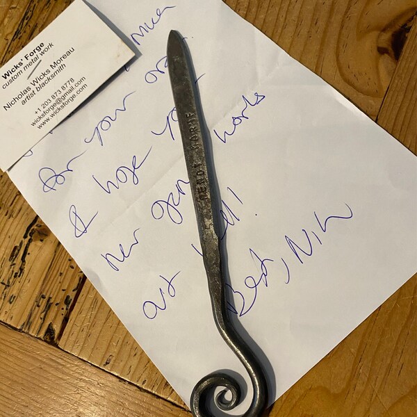 Personalized Spiral Scroll Letter Opener | Hand Forged Paper Knife ...