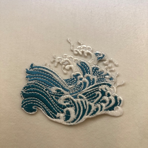 Ocean Wave, Sea Wave Patch, Cool Patch, Embroidered Iron-on Patch ...