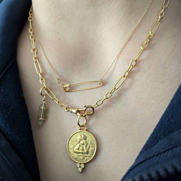 Silver Evil Eye Safety Pin Cross Brooch Baby Shower Gift Baptism Birth ...